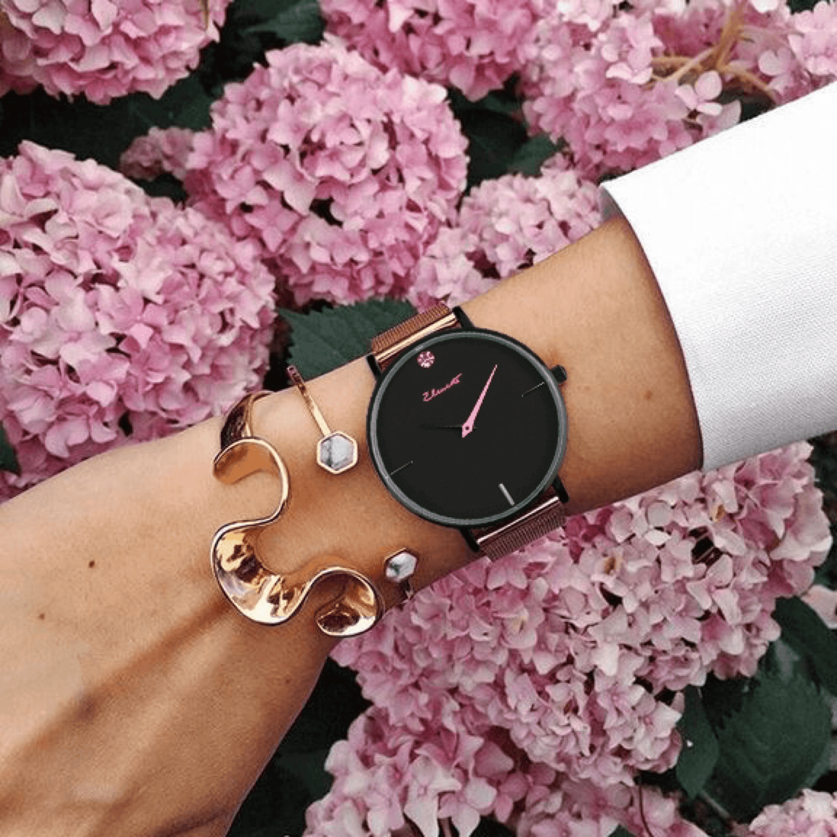 Strength 36 ROSE | PINK ROSE GOLD WOMENS MESH WATCH | Elements Watch ...